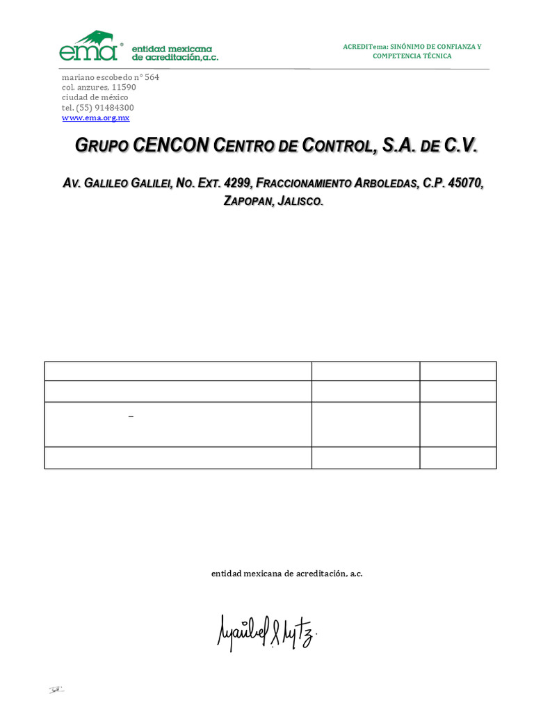 Acreditación Grupo Cencon | PDF