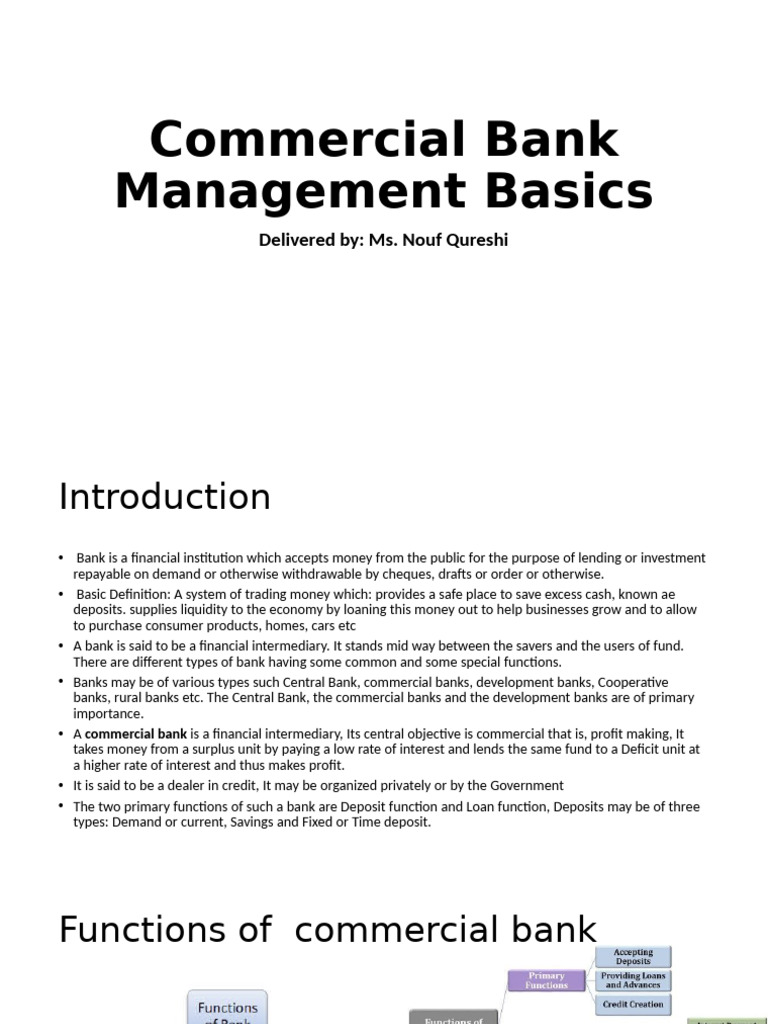 Commercial Banking Basics | PDF | Banks | Fiscal Policy