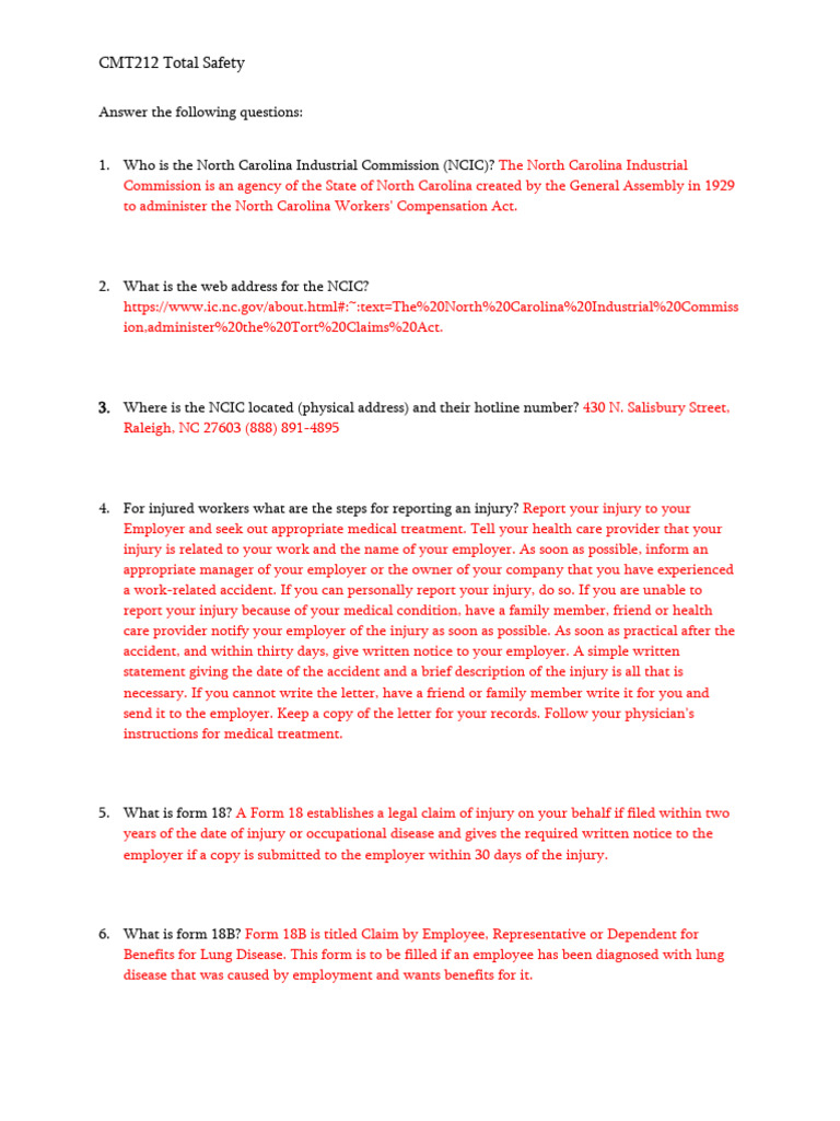 Workers Comp Assignment From Website | PDF | Employment | Workers' Compensation