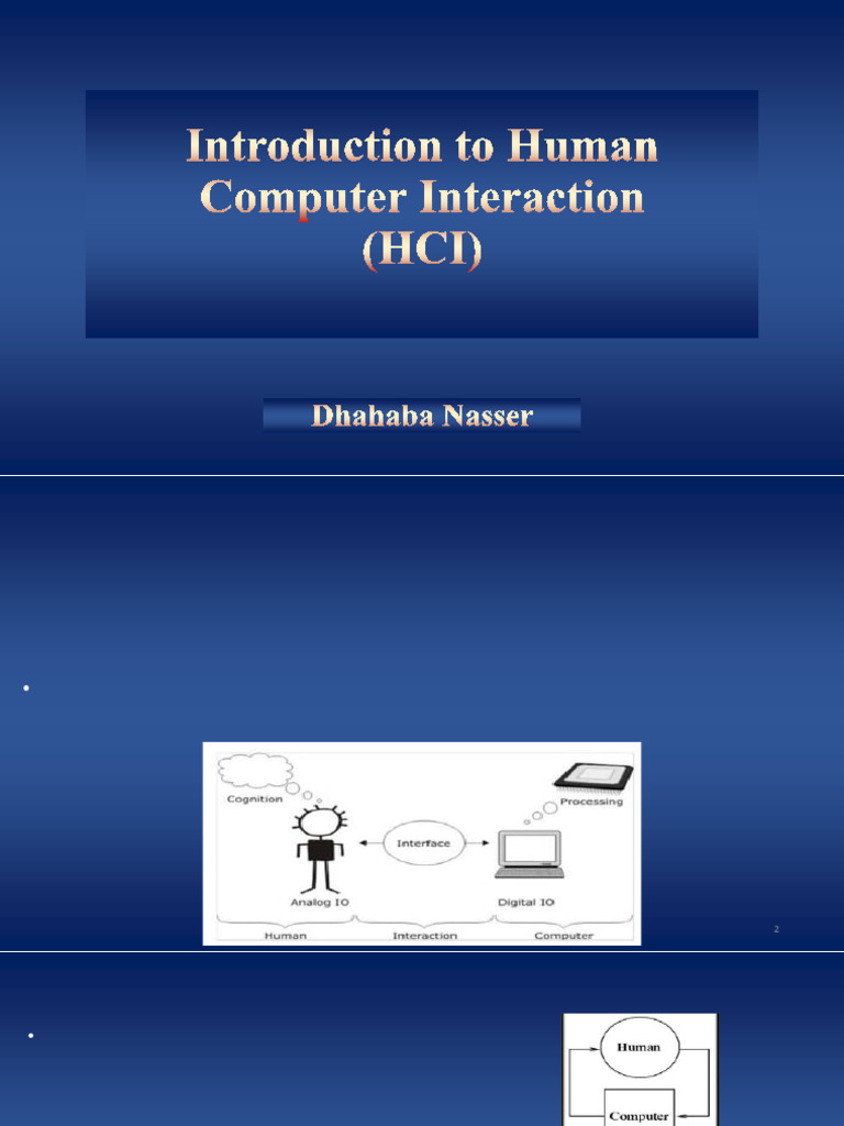 HCI_LEC1 | PDF | Human–Computer Interaction | User Interface