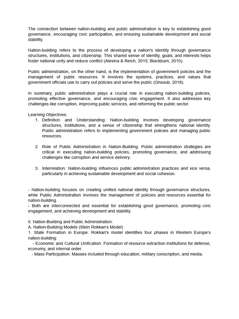 Nation-Building and Public Administration | PDF | Governance | Public ...
