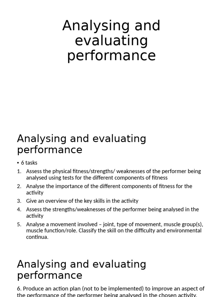 Analysing and Evaluating Performance | PDF | Anatomical Terms Of Motion ...