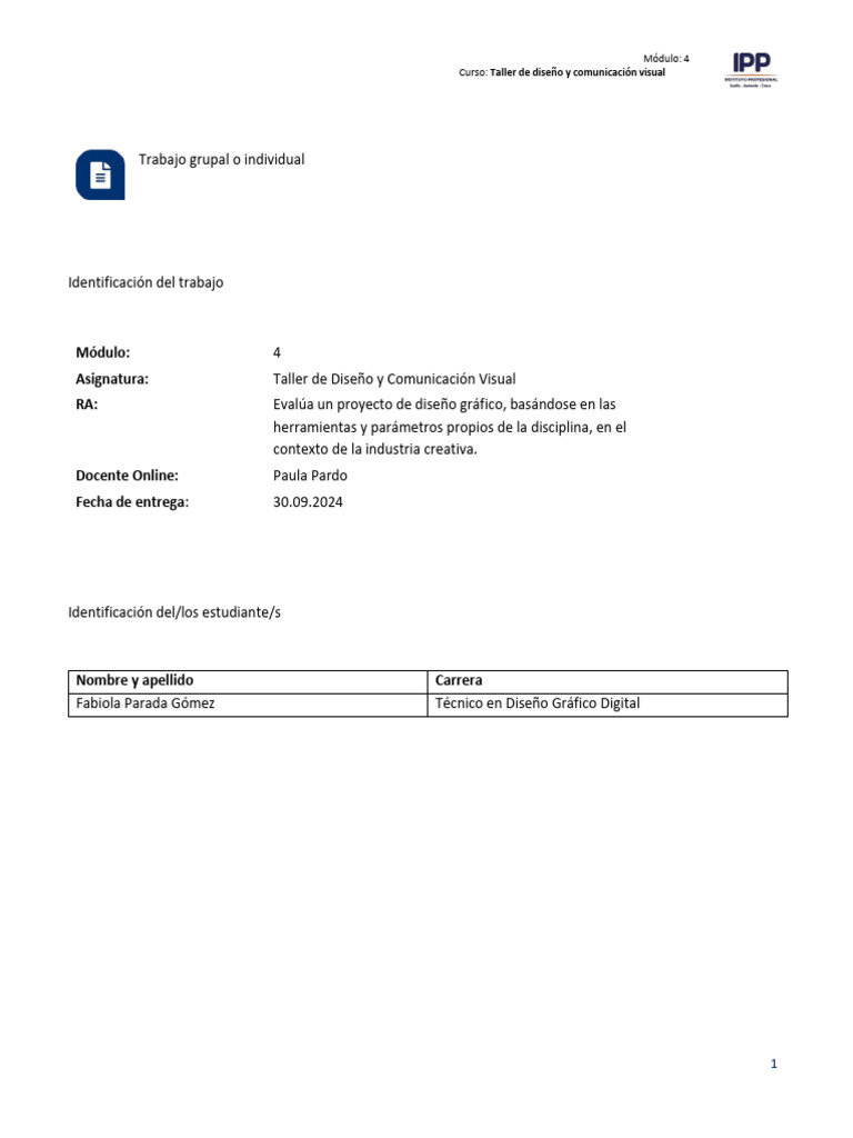 Fabiola - Parada - T1 - M4 - Taller de Diseño y Comunicacion Visual | PDF | Póster | Diseño