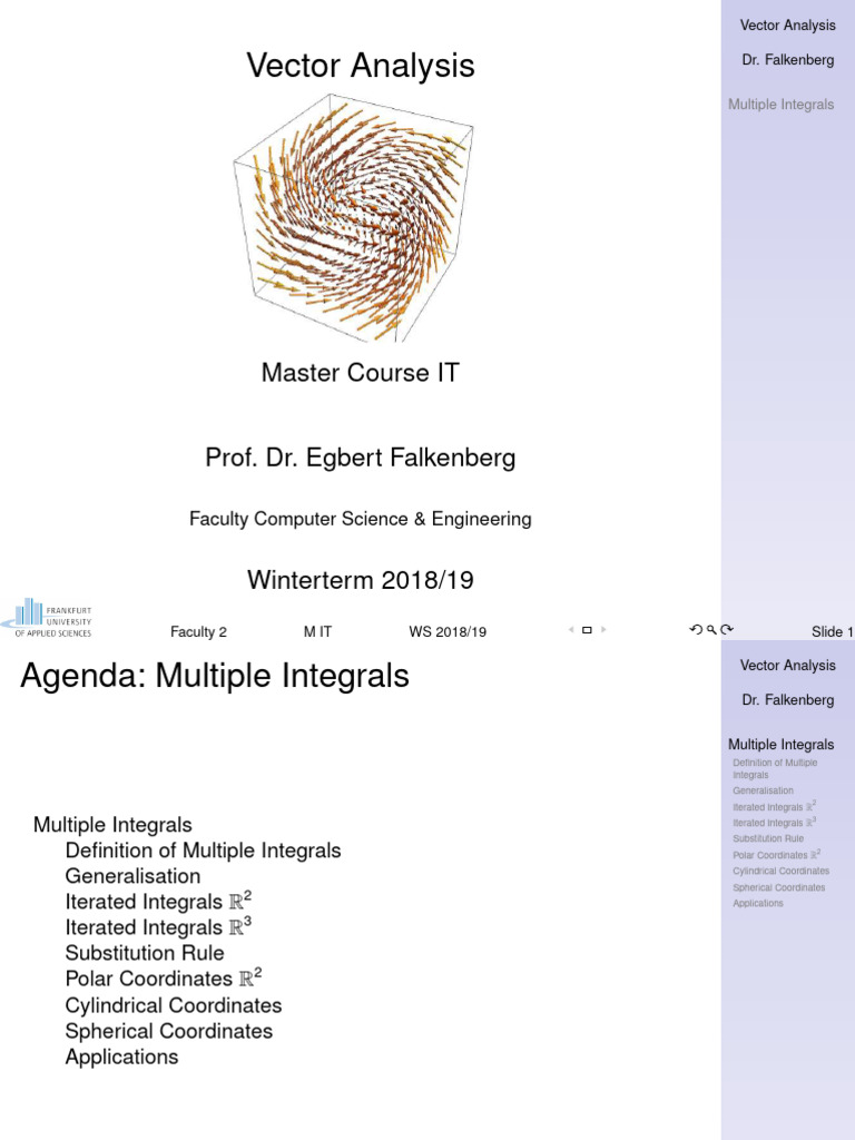 Multiple Integrals Handout | PDF | Integral | Euclidean Vector