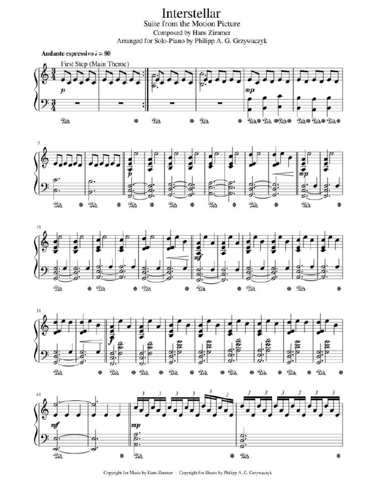 Interstellar Piano Notes | PDF