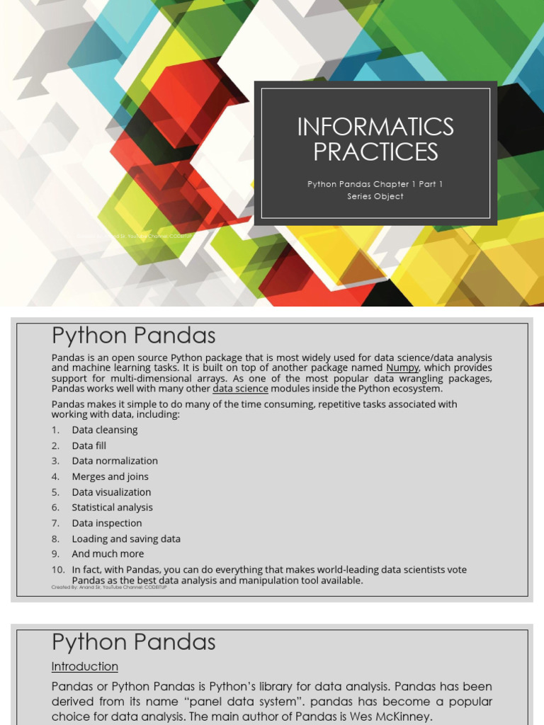 Informatics Practices Class 12 | PDF | Computer Programming | Computing