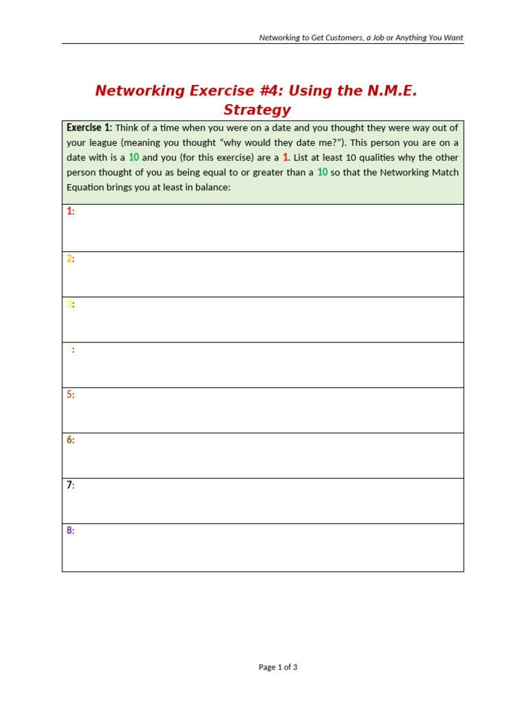 N M E Exercise | PDF