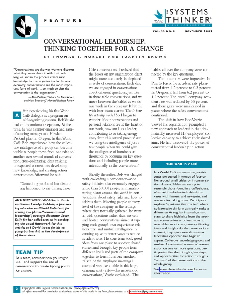 Conversational Leadership - Thinking Together For A Change | PDF ...