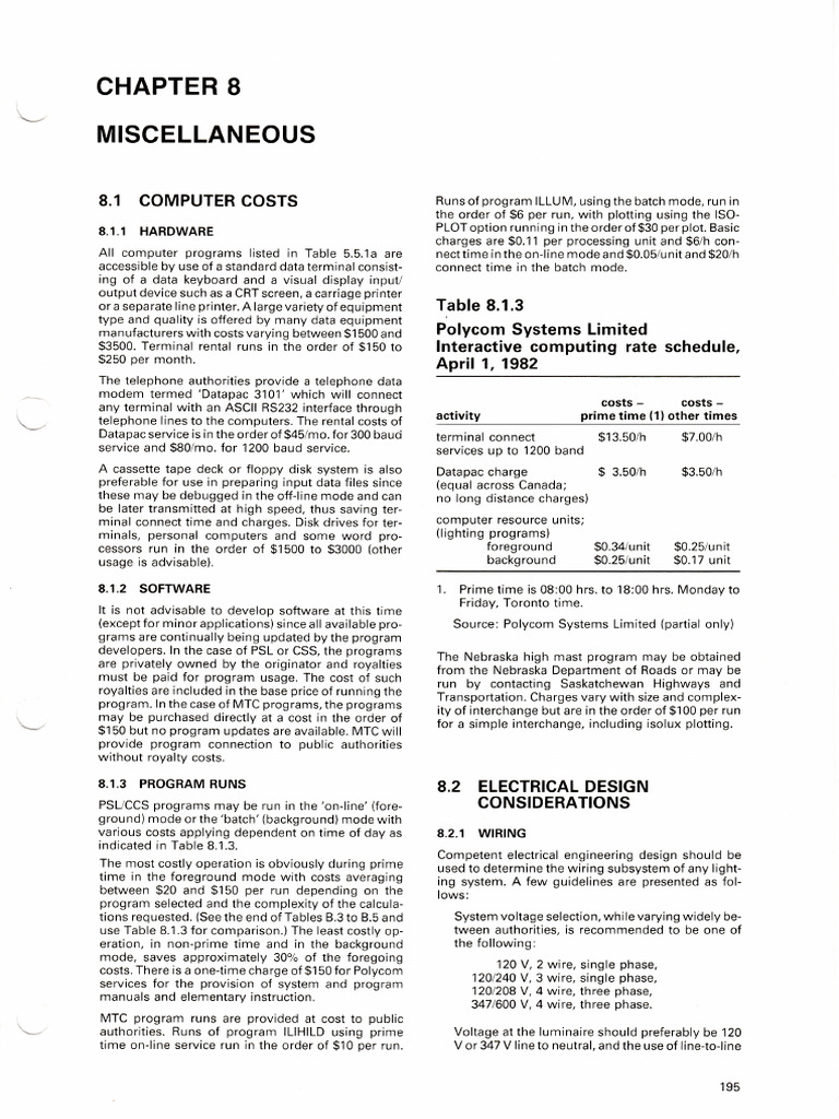 RTAC 1983 Guide For The Design of Roadway Lighting Chapter 8 & Appendices | PDF