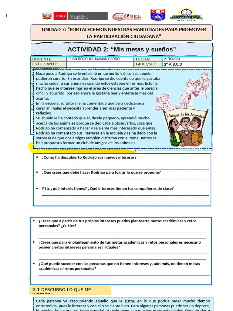 JRHP 2° DPCC - Actv.02-Unid.7 2023 | PDF
