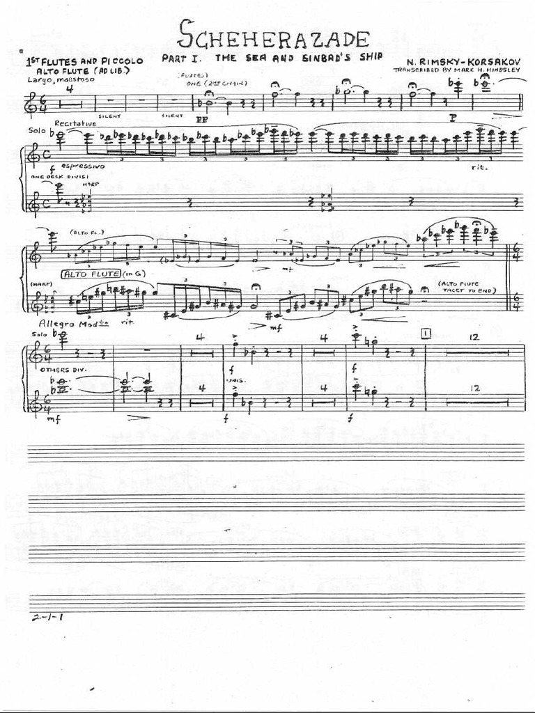 Scheherazade Korsakov FL 1 e Picc PDF | PDF