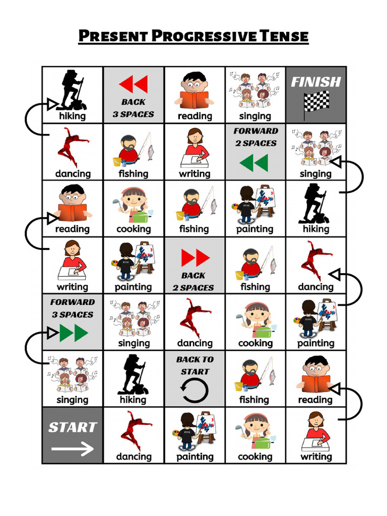 The-Dice-Game-Present-Progressive-Tense | PDF