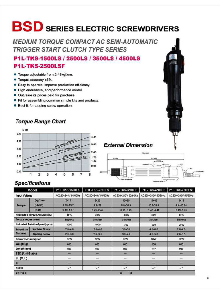 Kilews Electric Screwdriver BSD 101 | PDF
