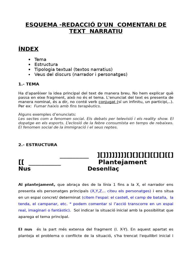 Guia - Redacció - Comentari T Narratiu | PDF