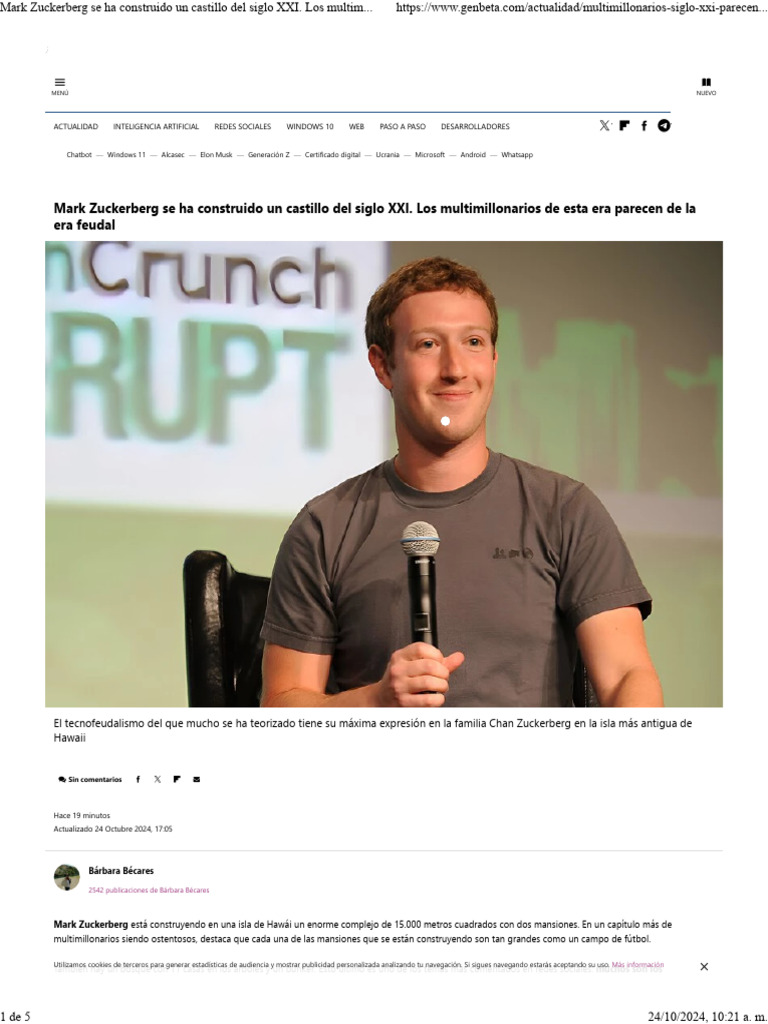 Mark Zuckerberg Se Ha Construido Un Castillo Del Siglo XXI. Los ...