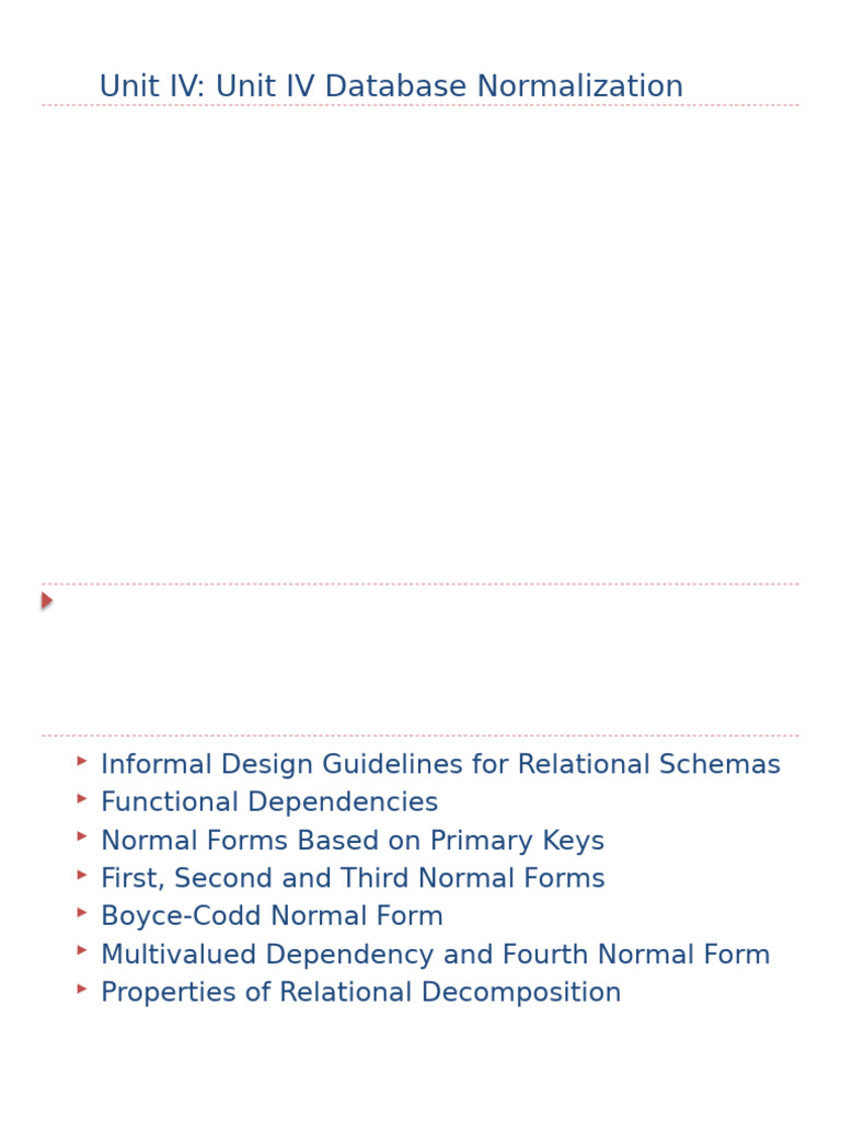Unit IV Database Normalization | PDF | Relational Model | Information ... Unit IV Database Normalization | PDF | Relational Model | Information ...