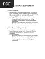Housekeeping Organizational Chart | PDF