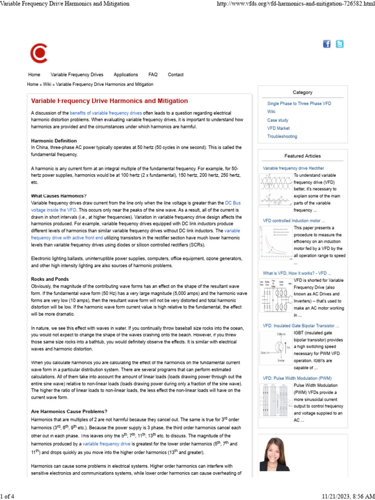 VFD Harmonics: Causes and Solutions | PDF | Inductor | Rectifier