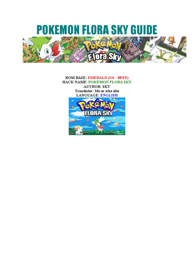Pokemon Flora Sky Guide (English) | PDF | Nintendo Franchises | Pokémon