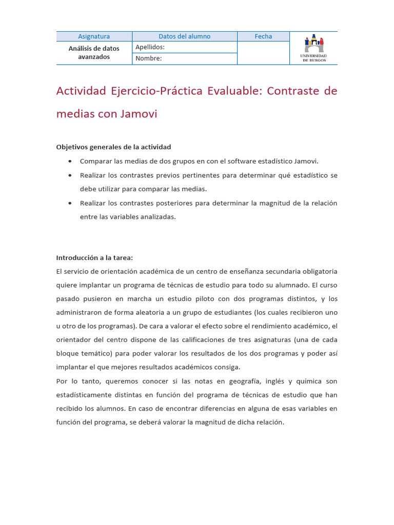 Practica ADA 4 | PDF | Estadísticas | Hipótesis