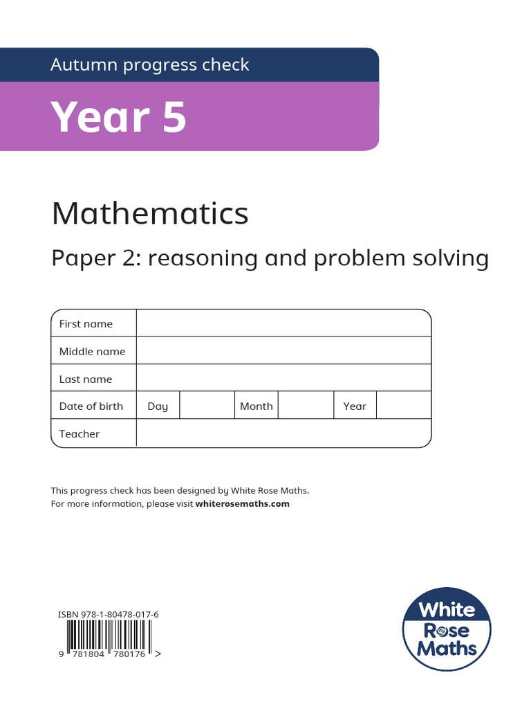 Year 5 Autumn Paper 2 Reasoning 2022 3 | PDF | Mathematics | Numbers