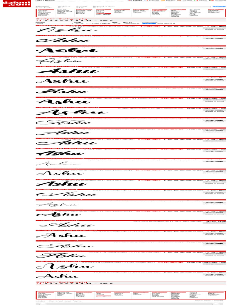 Script Calligraphy Fonts | PDF | Typefaces | Serif