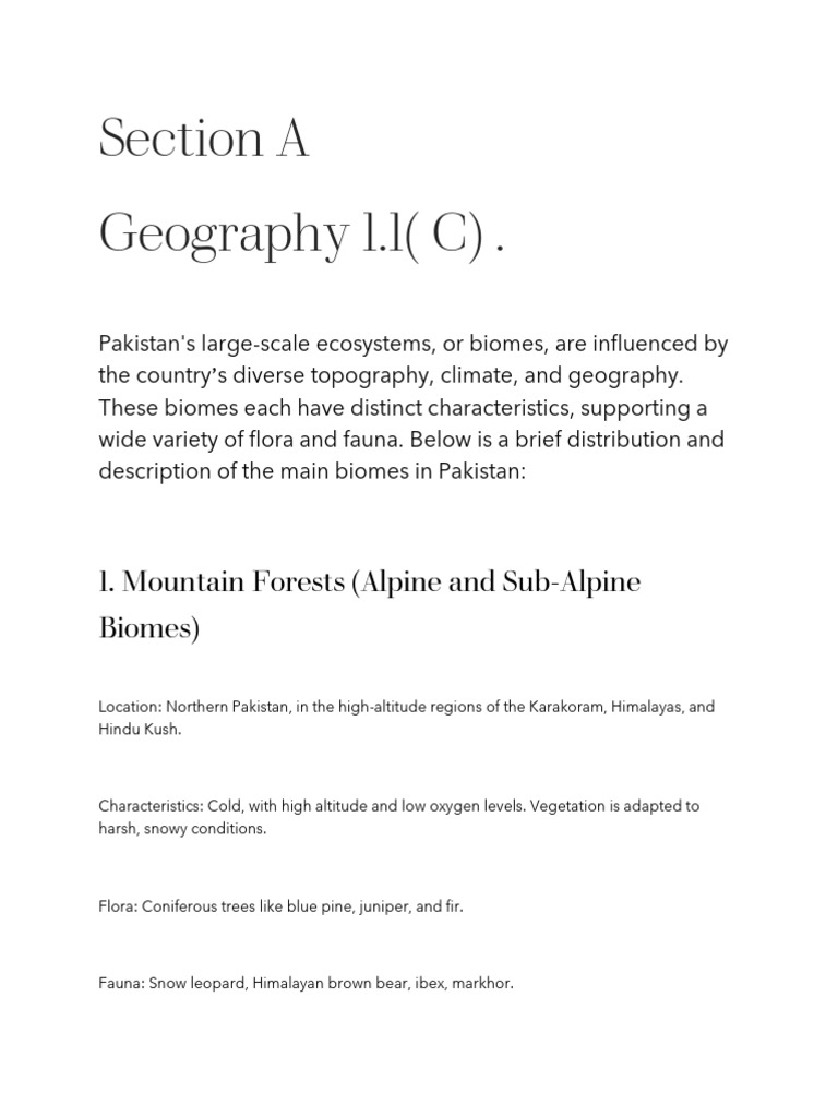 1.1 (C) Distribution and Characterisitics of Large Scale Ecosystems ...