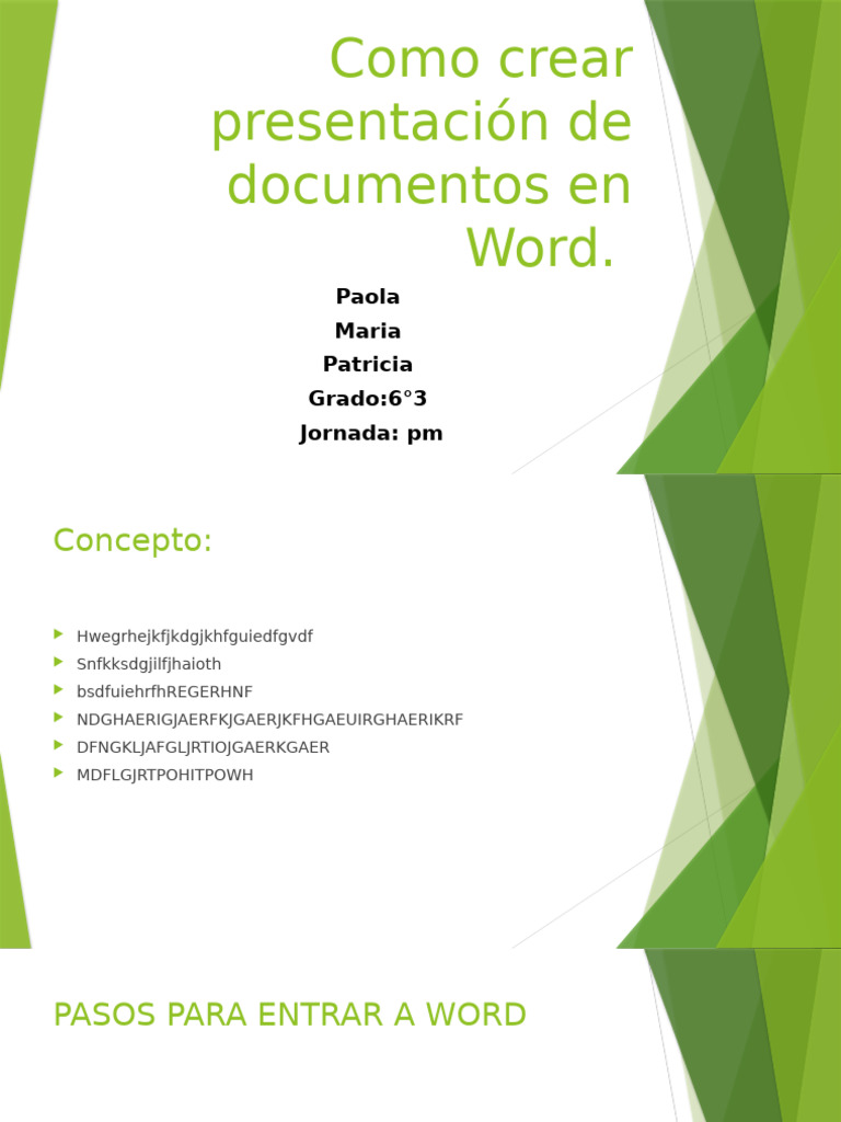Como Crear Presentación de Documentos en Word | PDF