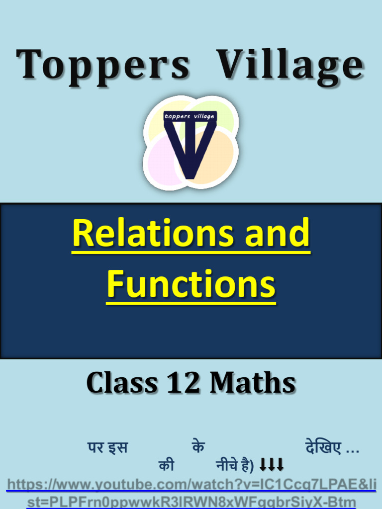 Class Notes PDF Chapter 1 Relations and Functions Class 12 Maths ... Class Notes PDF Chapter 1 Relations and Functions Class 12 Maths ...