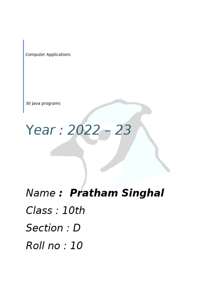 Computer Applications Cover Page | PDF