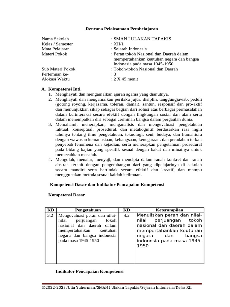 RPP XII KD.3.2 Sejarah Indonesia | PDF | Ilmu Sosial