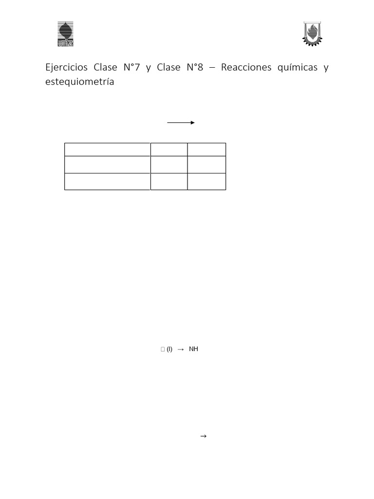 Práctica Clase N°7 y N°8 - Reacciones Químicas y Estequiometria | PDF | Hidróxido de sodio ...