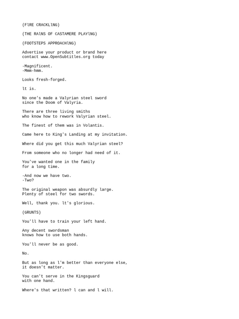 Valyrian Steel and Kingsguard Oaths | PDF | A Song Of Ice And Fire ...