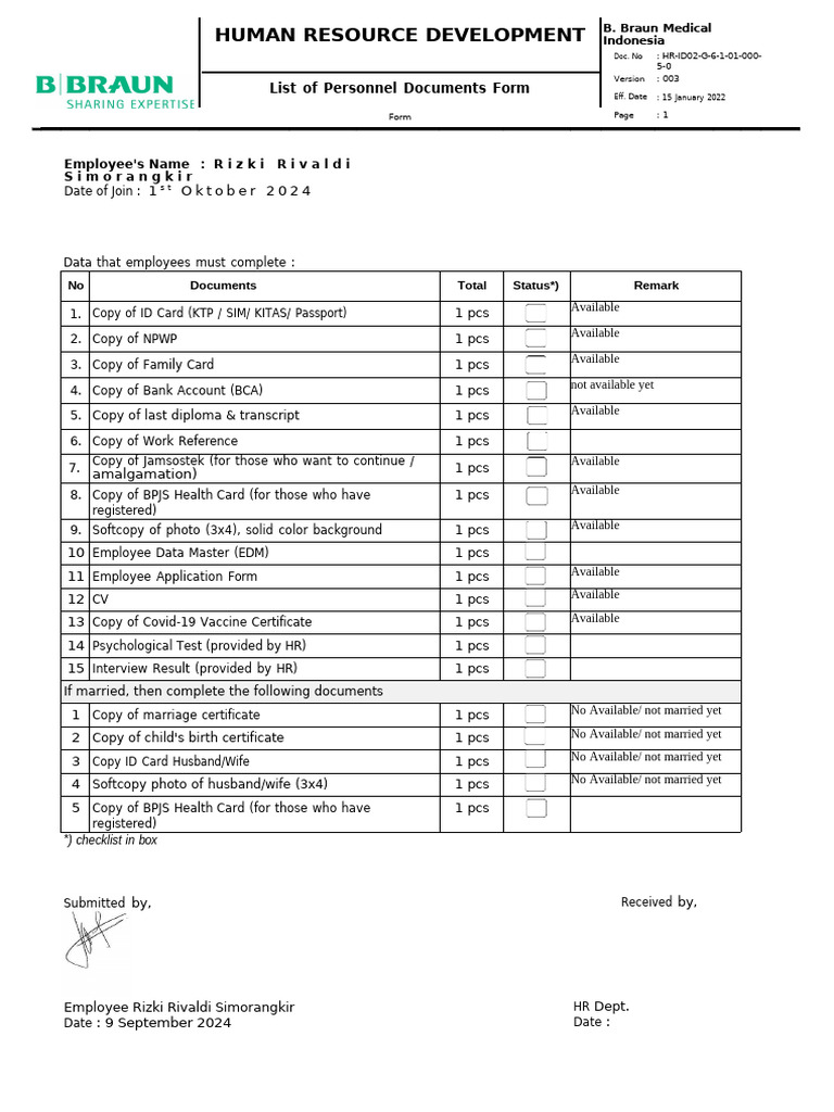 List of documents required for p-file submission (English) | PDF ...