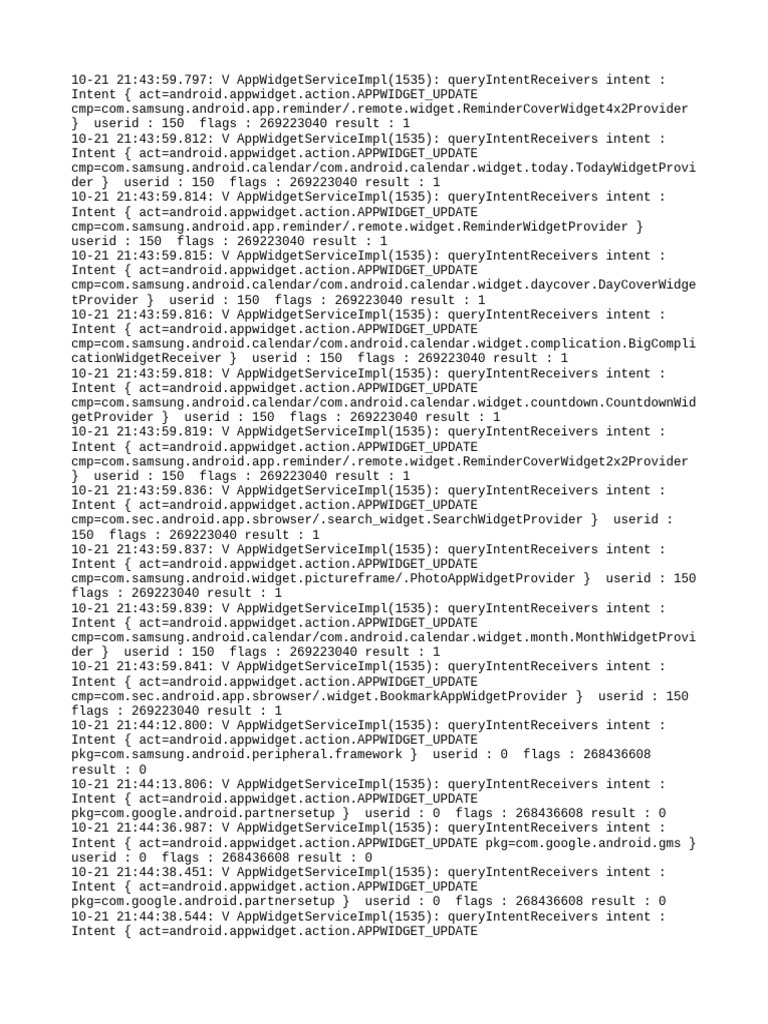 Appwidget History Log0 | PDF | Business | Computers