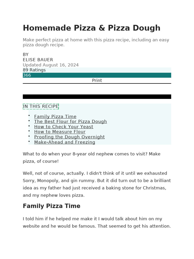 Homemade Pizza | PDF