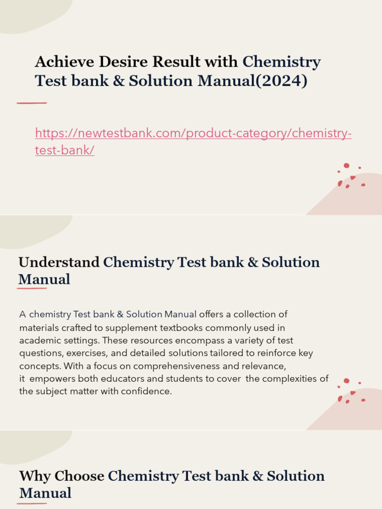 Chemistry Test Bank | PDF | Educational Assessment | Learning