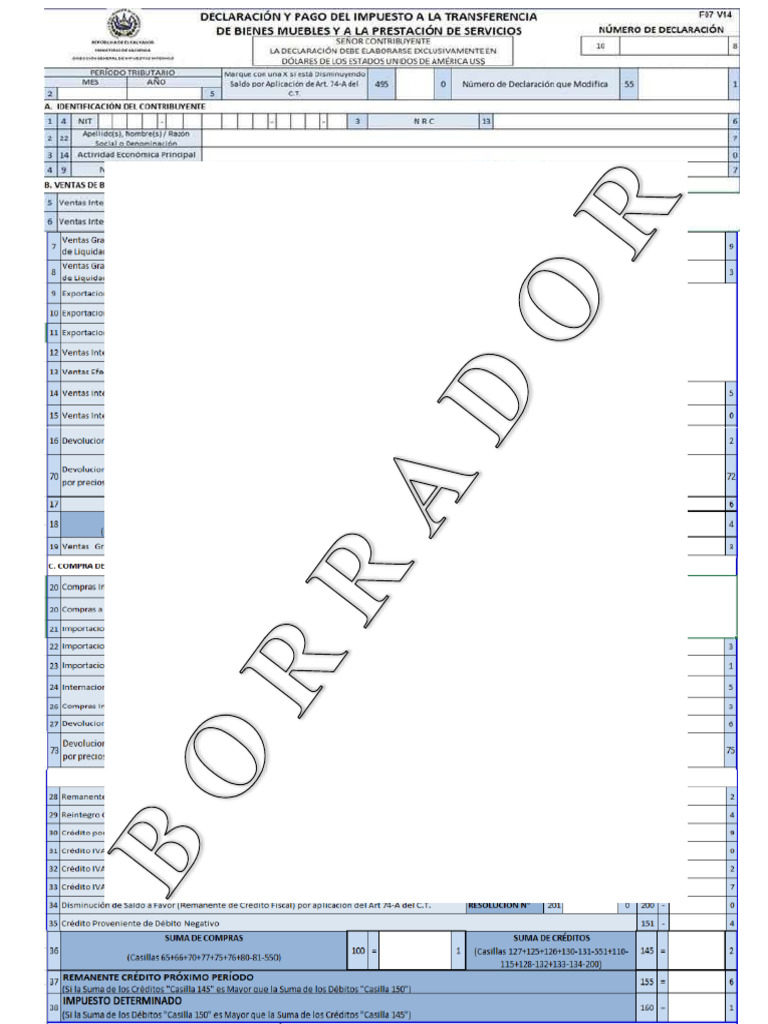 Modelo de Declaracion de Iva F07 | PDF