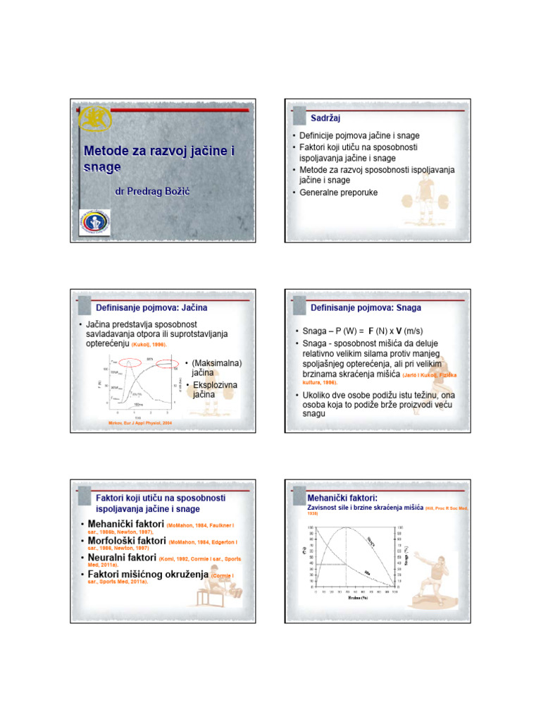 Metode Za Razvoj Jacine I Snage | PDF