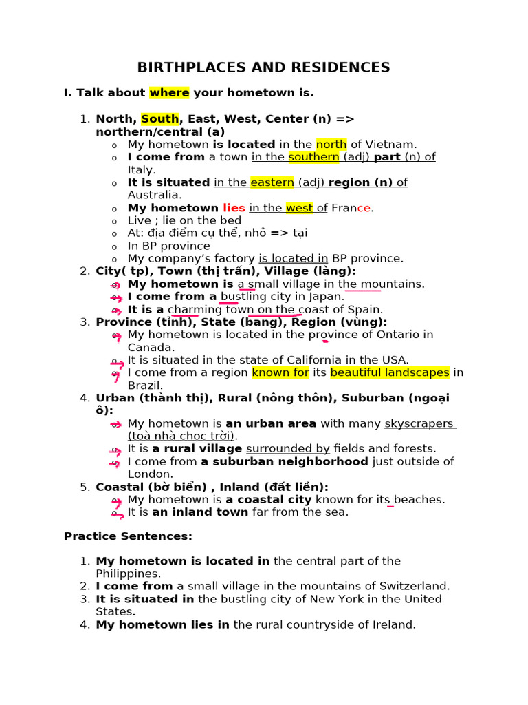 Birthplaces and Residences (Lesson) | PDF | Earth Sciences | Physical ...