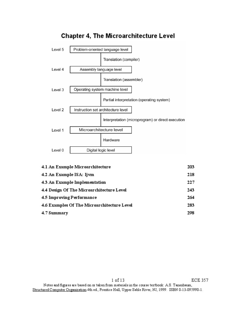 Chapter 4, The Microarchitecture Level: 1 of 13 ECE 357 | Download Free PDF | Instruction Set ...