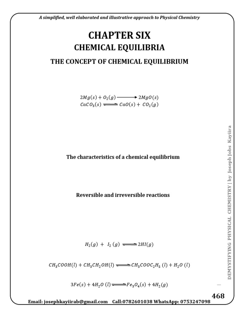 Chemical Equilibrium | PDF | Chemical Equilibrium | Chemical Reactions