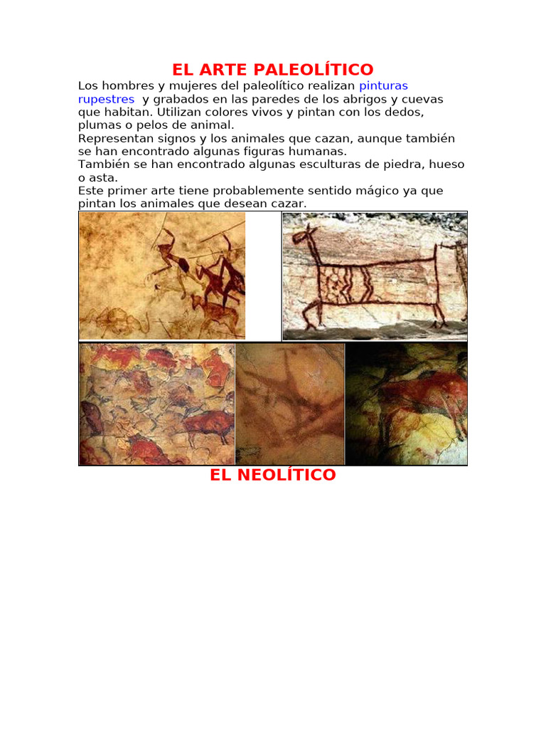 El Arte Paleolítico | PDF | Neolítico