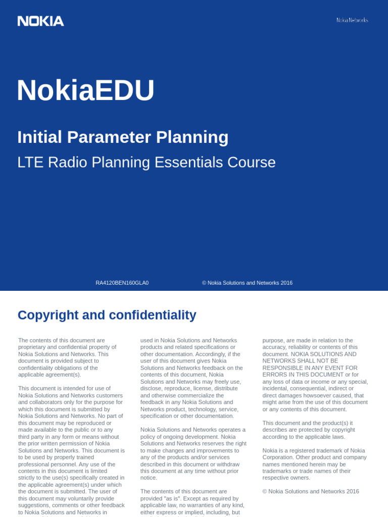 Initial Parameter Planning | PDF | Telecommunications | Computer Engineering