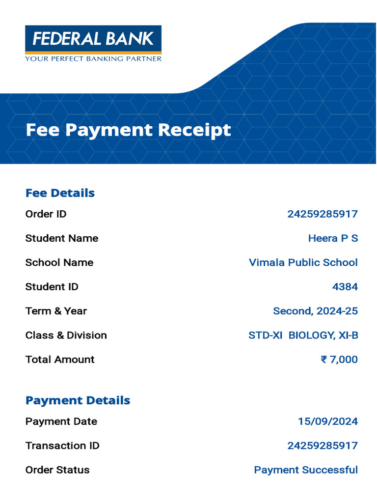 Fee Payment Receipt | PDF