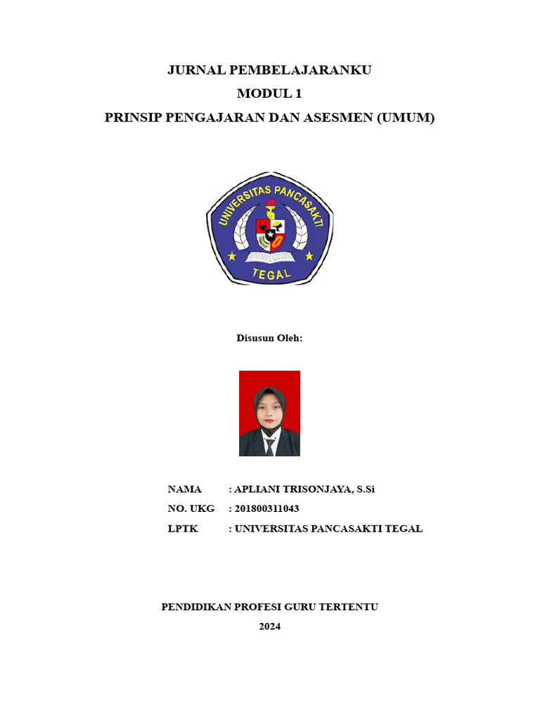 Jurnal Pembelajaranku Modul 1 - Prinsip Pengajaran Dan Asesmen (Umum) | PDF