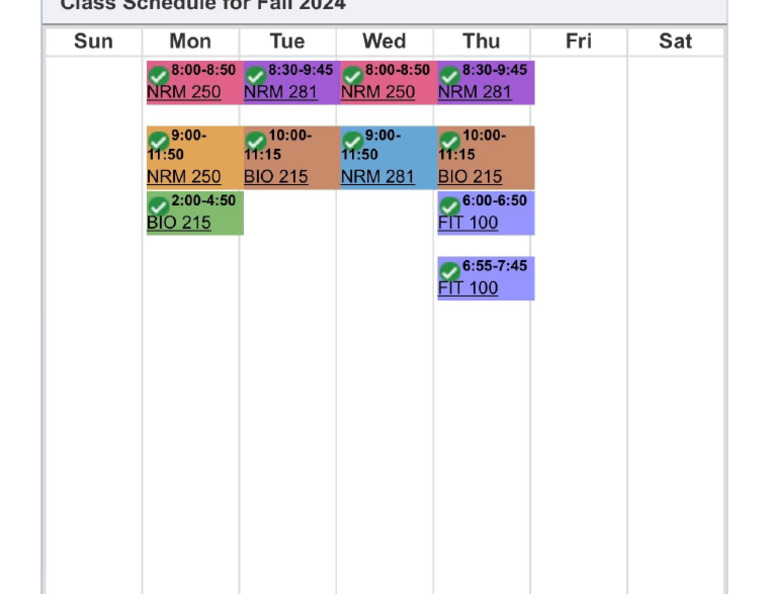 Rebecca Carlson Fall Schedule | PDF