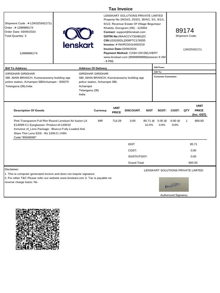 Lenskart Invoice Download Instructions | PDF | Trade | Taxation