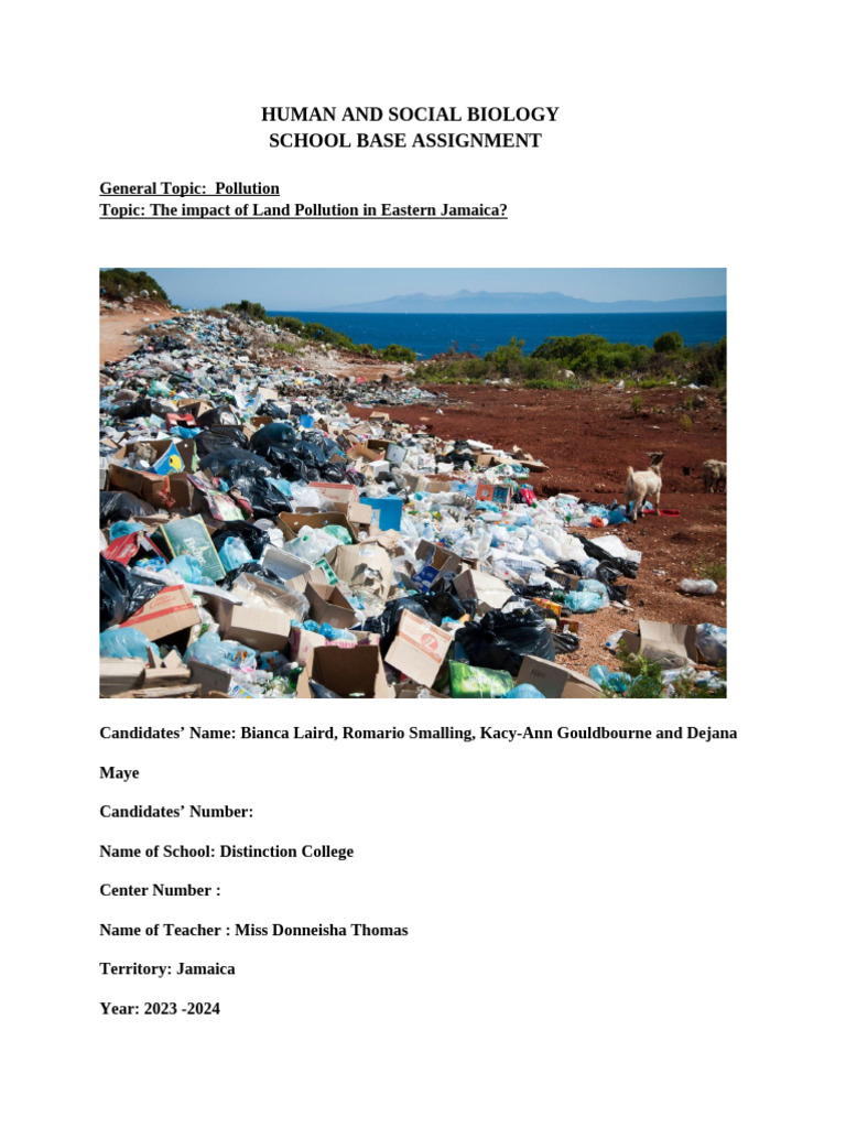 Human and Social Biology School Base Assignment | PDF | Waste | Pollution