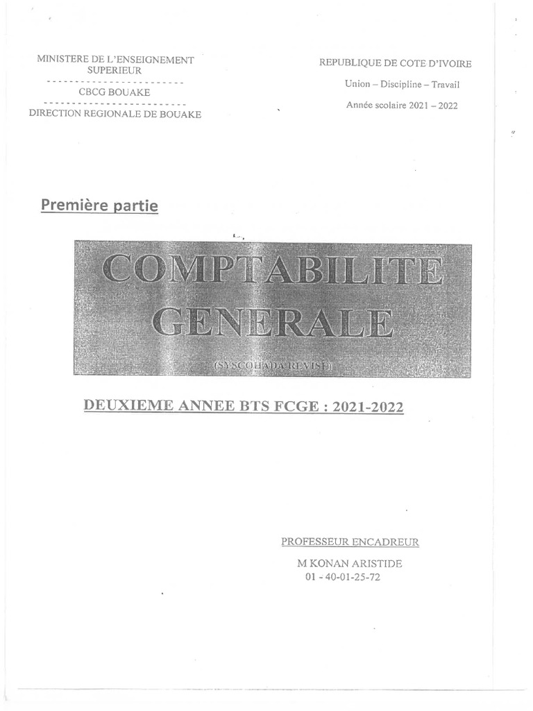 Compta Generale 1 | PDF